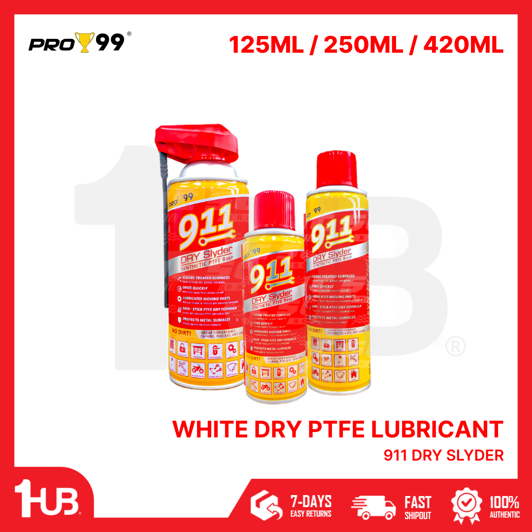 PRO99 911 DRY SLYDER WHITE DRY PTFE LUBRICANT FOR CAR AND MOTORCYCLE M ...